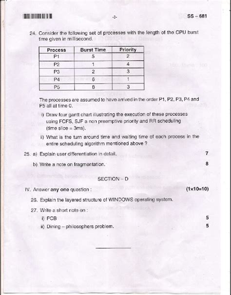 bangalore university b c a computer science bca 305 operating system november december 2018