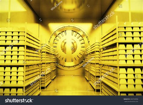 Golden Bank Vault Gold Bars D Stock Illustration Shutterstock
