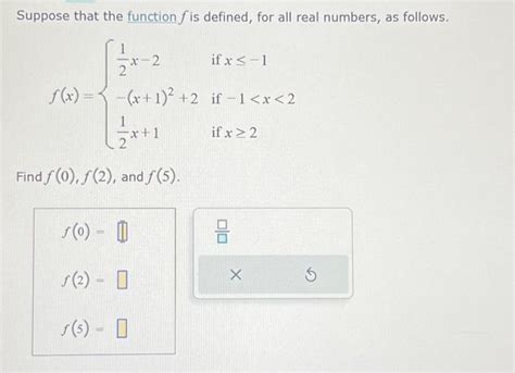 solved suppose that the function fis defined for all real