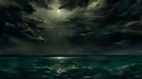 Papel de parede luz solar mar noite reflexão céu obra de arte