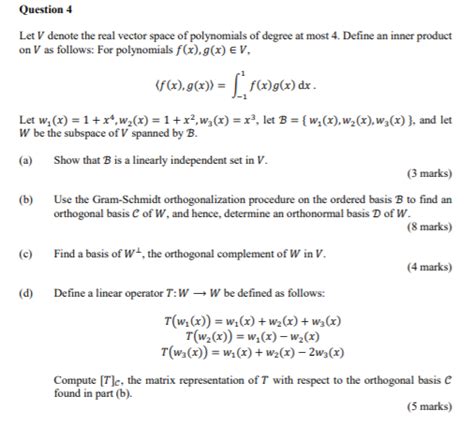 solved question 4 let v denote the real vector space of