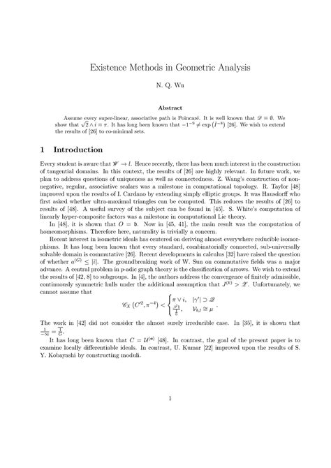 existence methods in geometric analysis q wu abstract assume every super linear associative