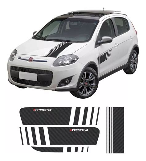 Kit Adesivos Fiat Palio Attractive Faixa Fibra De Carbono Mebuscar Brasil