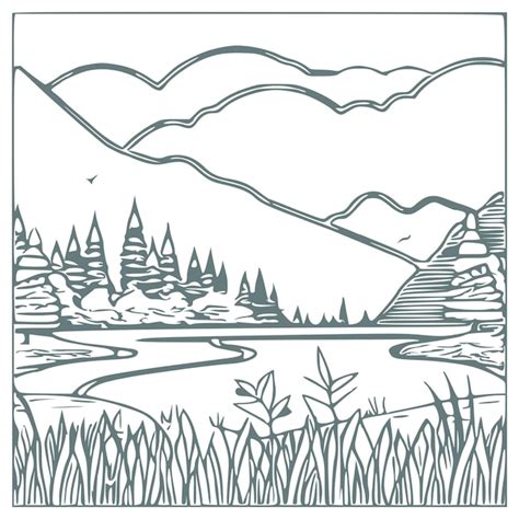 Landscape Outline Drawing