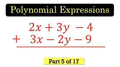 pe05 addition of polynomial expressions part 3 youtube