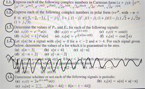 solved u 1 1 express each of the following complex numbers