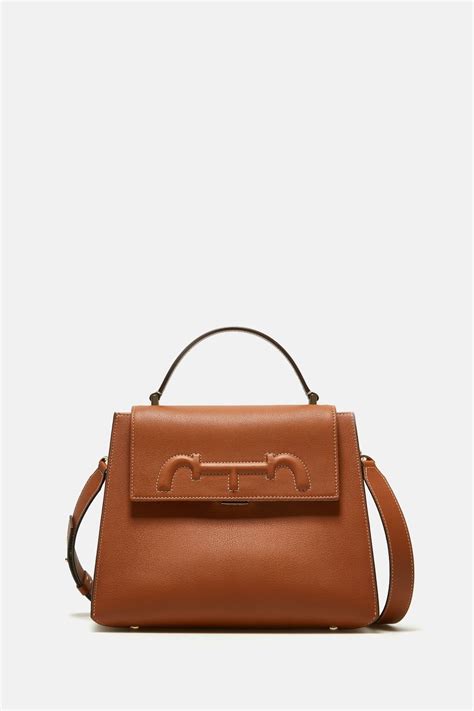 Carolina Herrera Doma Insignia Medium Satchel Bag In Brown Ufo No More