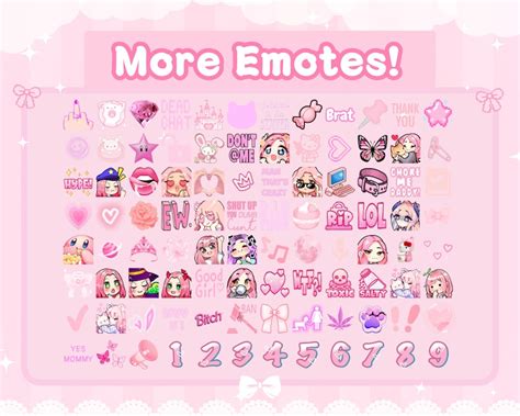 166 PINK EMOTES PACK For Discord And Twitch Cute Kawaii Twitch Emotes