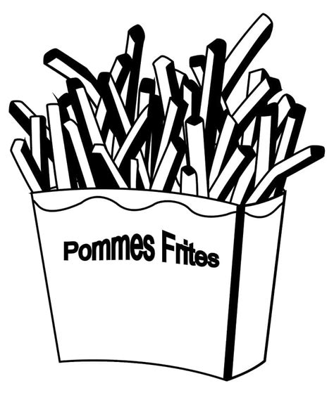 Coloriage Un Paquet de Frites télécharger et imprimer gratuit sur