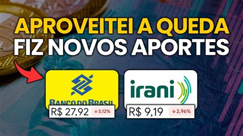 DIVIDENDOS DUPLOS DE BBAS3 E RANI3 PRÓXIMOS APROVEITEI AS QUEDAS PARA
