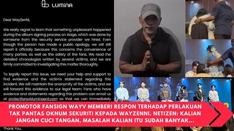Promotor Fansign Wayv Memberi Respon Terhadap Perlakuan Tak Pantas