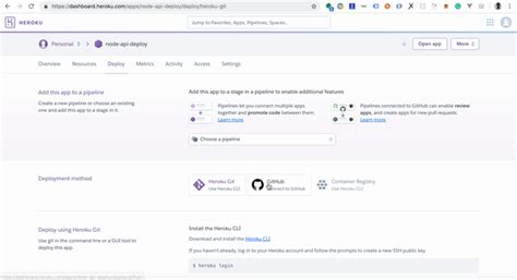 deploying node app to heroku