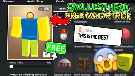 How To Make The SMALLEST HEAD FOR FREE In Roblox Avatar Trick YouTube