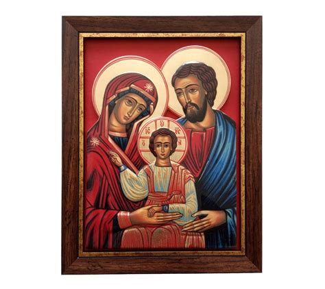 Święta Rodzina ceramika żywiczna w ramce Upominki z Łagiewnik