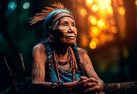 Anciana indígena de la selva amazónica Foto Premium