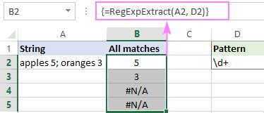 Regex To Extract Strings In Excel One Or All Matches