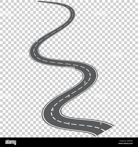 Vector Curved Road With White Markings Vector Illustration Stock