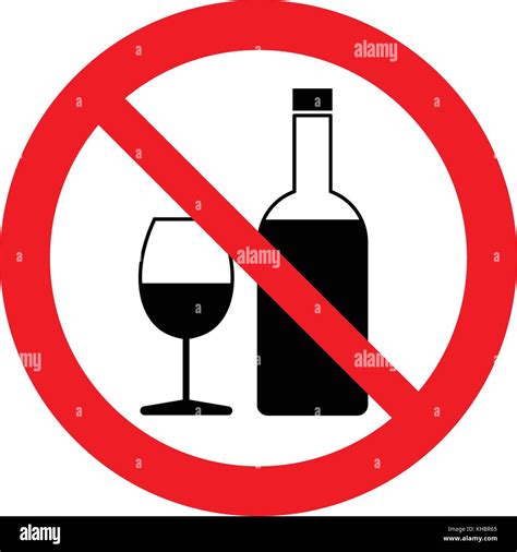 No Alcohol Alcohol Prohibition Sign Vector Illustration Stock Vector