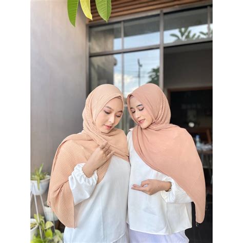 Jual Pashmina Full Plisket Tanpa Garis Tengah Hijab By Aida Part