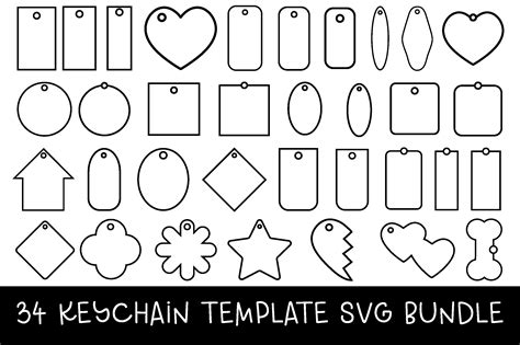 Keychain Line Art Template Svg Bundle Graphic By BDB Graphics