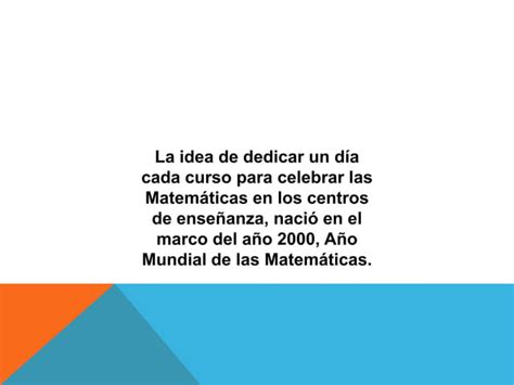 Día escolar de las matemáticas PPT