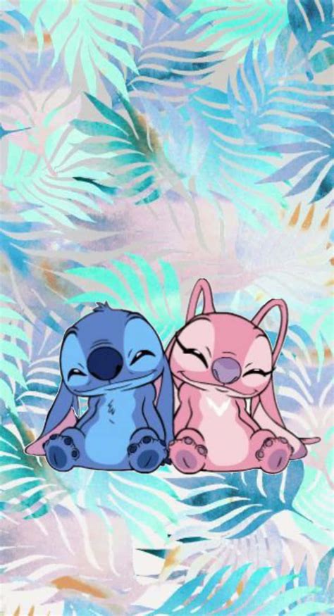 Cute Stitch And Angel Wallpaper