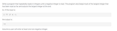 solved write a program that repeatedly reads in integers