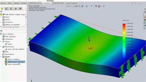 Solidworks Point Load Simulation Static Analysis Youtube