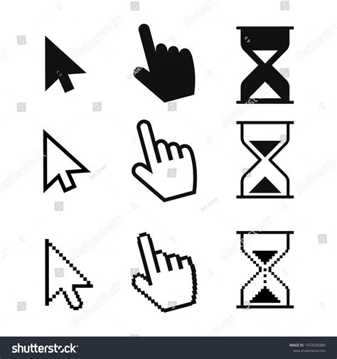 Arrow Web Cursors Digital Hand Pointers Stock Vector Royalty Free