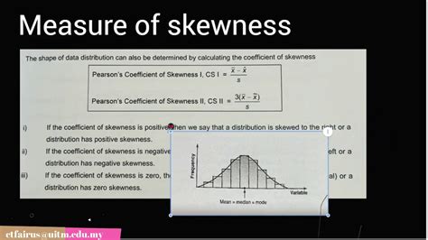 Measure Of Skewness Pearson S Coefficient Of Skewness Youtube