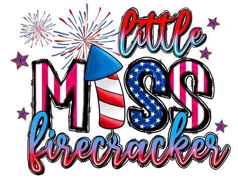 Little Miss Firecracker White Lily Texas Transfers
