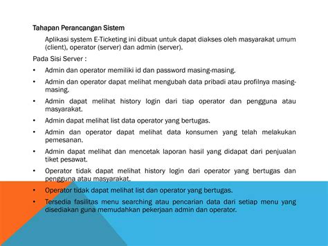 Analisis Sistem Informasi Pemesanan Electronic Ticket Ppt Ppt