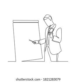 Continuous Line Drawing Business Presentation During Stock Vector