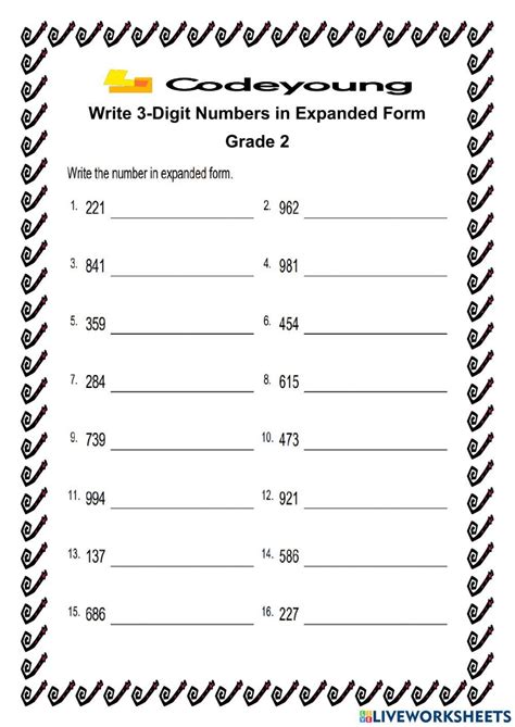 Three Digit Numbers In Expanded Form Worksheet Worksheet Worksheets