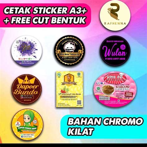 Jual CETAK STICKER LABEL LOGO CROMO STIKER MAKANAN STIKER ASTETHIC Di