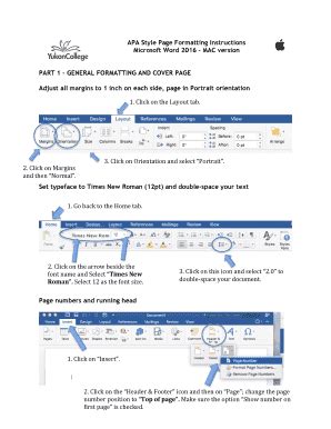 Fillable Online APA Style Page Formatting Instructions Fax Email Print
