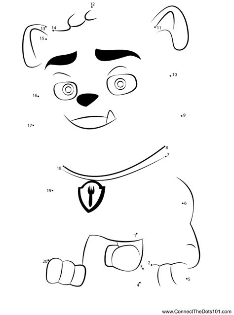 Jim Gaffigan PAW Patrol Dot To Dot Printable Worksheet Connect The Dots