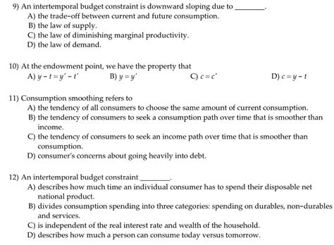 solved 9 an intertemporal budget constraint is downward