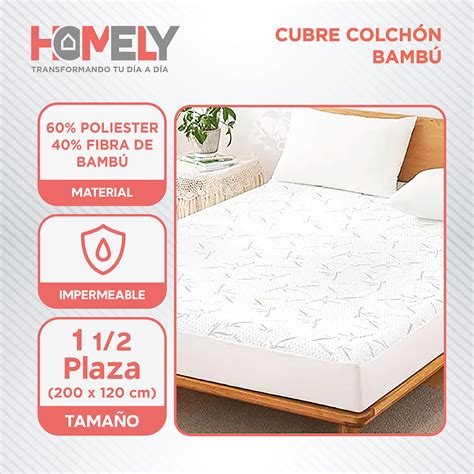 Ripley CUBRE COLCHON BAMBU COBERTOR IMPERMEABLE VARIOS TAMAÑOS