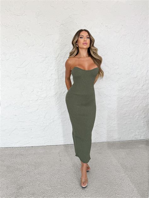 Vestido tricô modal tomara que caia longo MY STYLE
