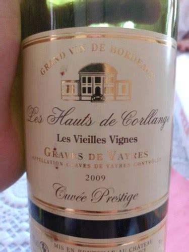 Clos Segransan Les Hauts de Corllange Cuvée Prestige Les Vieilles