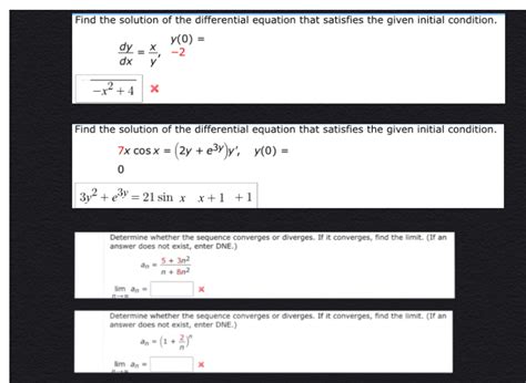 solved find the solution of the differential equation that