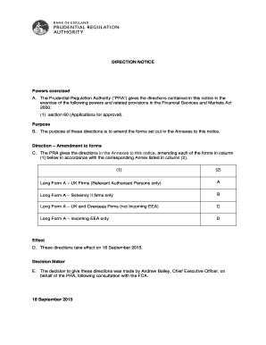 Fillable Online Pra Direction Notice Amendments To Pra Long Forms A