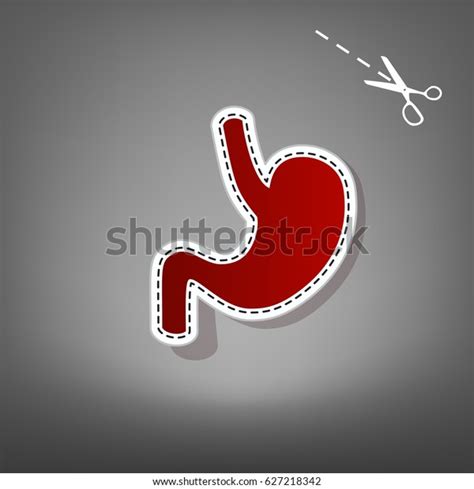 Human Anatomy Stomach Sign Vector Red Stock Vector Royalty Free