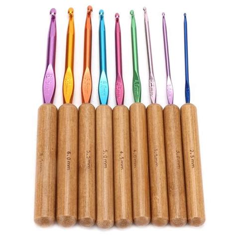 Lot De Crochets Crochets Crochet Pointu Aiguille Pull En Aluminium 9
