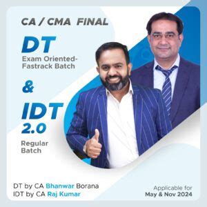 CA FINAL DT Exam Oriented Fastrack Batch IDT Regular 2 0 Batch