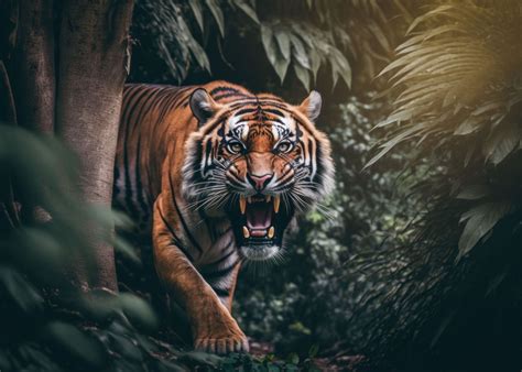Angry Tiger Poster Picture Metal Print Paint By Byrdyak Displate