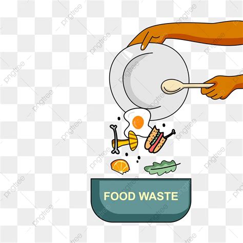 Jogando Lixo De Resíduos Alimentares Na Lata De Lixo PNG Clipart De
