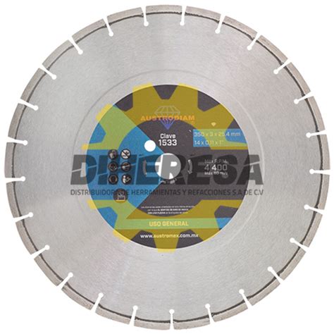 Austromex 1533 Disco De Diamante Azul Segmentado Uso General