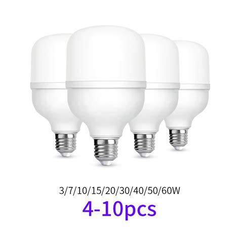 4 10 Szt Ar Wka LED AC 220V E27 Lampa LED 60W 50W 40W 30W 20W